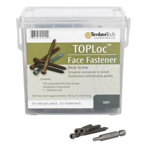 TimberTech TLOC350G TOPLoc Screws For PRO and EDGE 2.5" Gray 100 sq ft