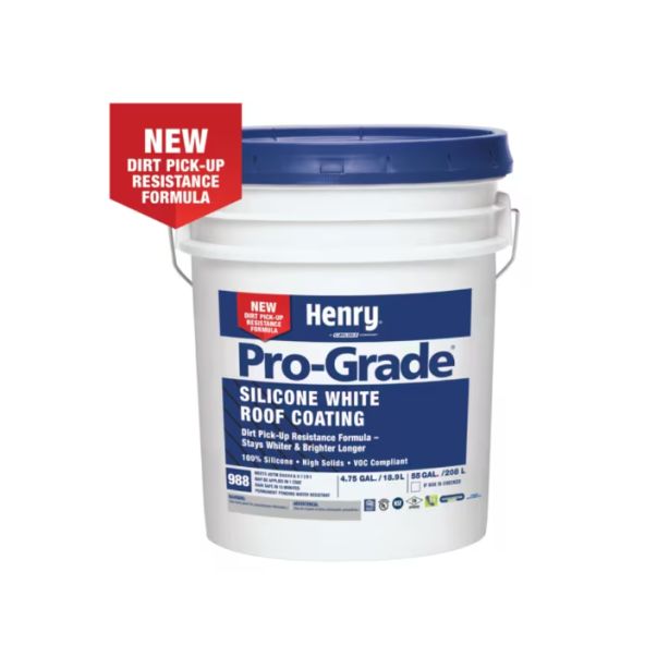 Henry Pro-Grade 988 Silicone Roof Coating 5 Gallon White