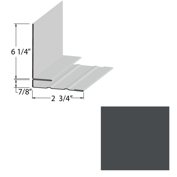 EDCO 1747-538 Side Wall Flashing Solid 10' Granite grey 5/carton