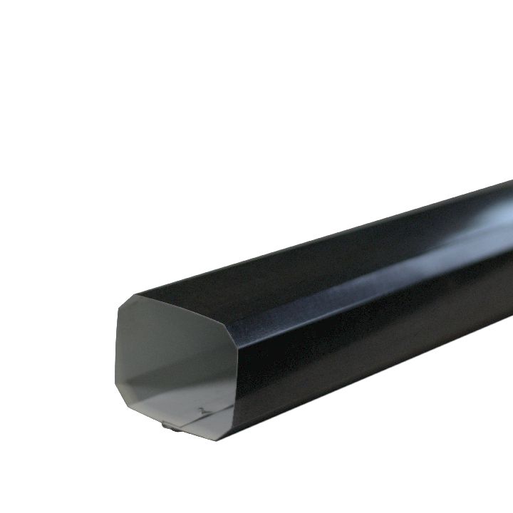 Lakefront Sheet Metal Downspout Square 8 Sided Kynar 3"x4"x10' Matte Black