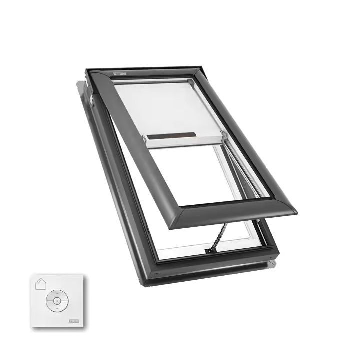 Velux VS C06 2004S Manual Fresh Air Skylight Deck Mounted Low E with Solar Blind and Remote 21 ...