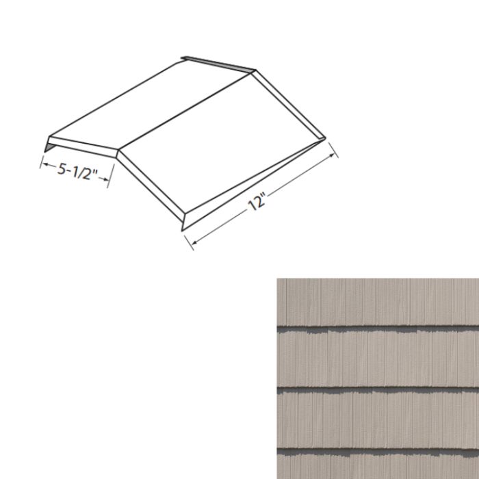 EDCO 1752-212 Arrowline Shake Ridge/Hip Cap Solid 12" Sandstone 20/carton