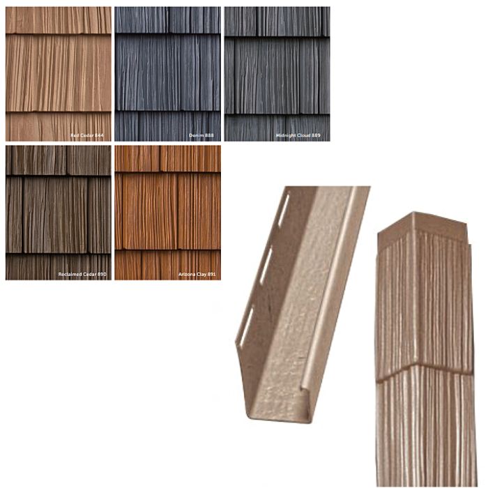 Foundry Split Shake Siding Corner Kit Weathered 7" Exposure 12/carton