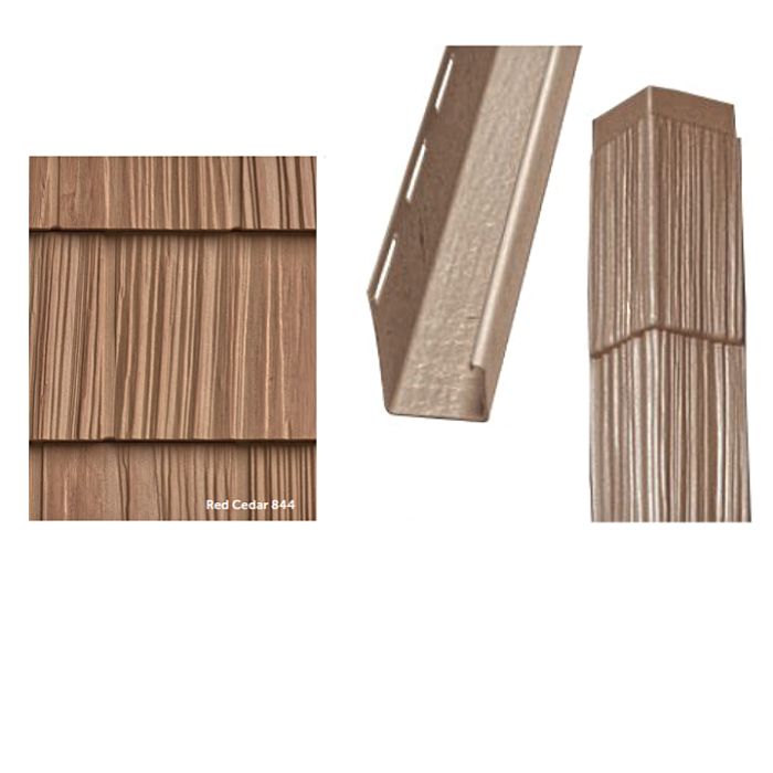 Foundry Split Shake Siding Corner Kit Weathered 7" Exposure Red Cedar ...