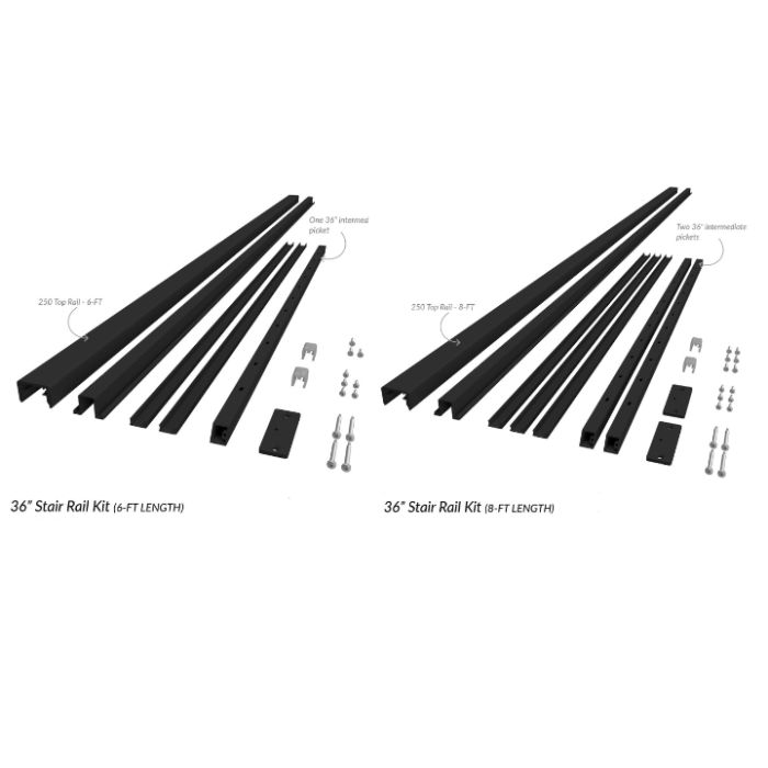 Feeney Modern Stair Rail Kit Textured Black