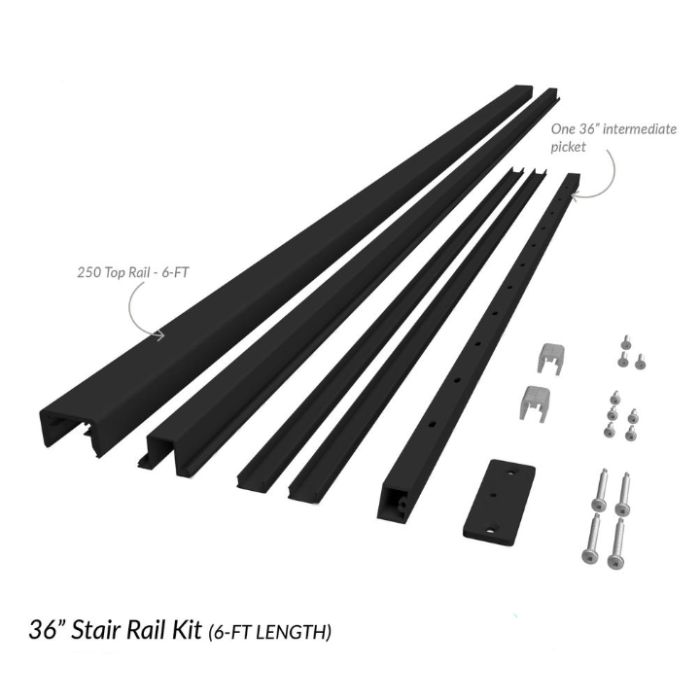Feeney Modern Stair Rail Kit 36"x6' Textured Black