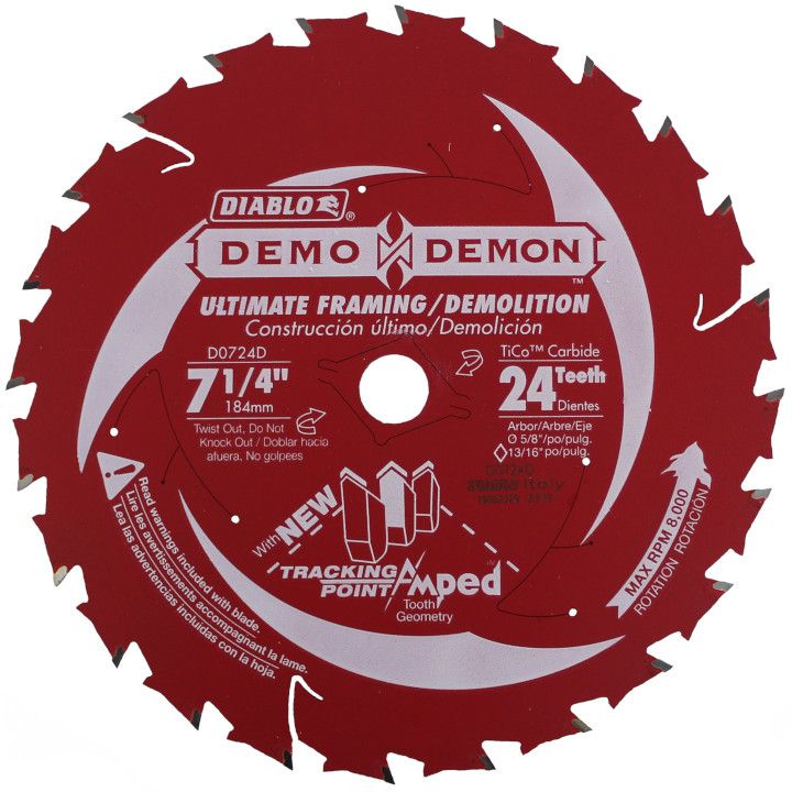 Diablo Demo Demon Blade 7-1/4 Inch 24 Tooth