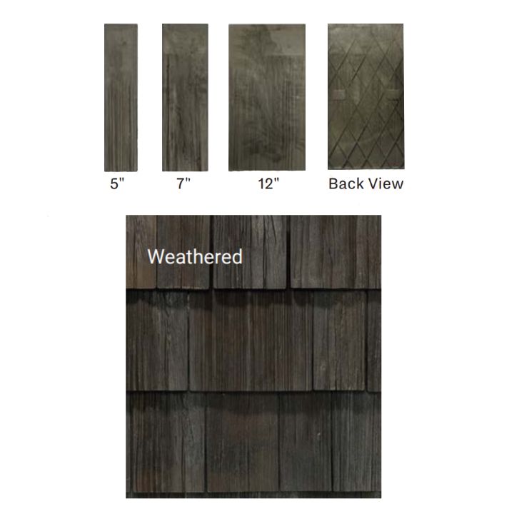 Brava Cedar Shake 22" Length X 5" 7" 12" Mixed Widths 12/bundle