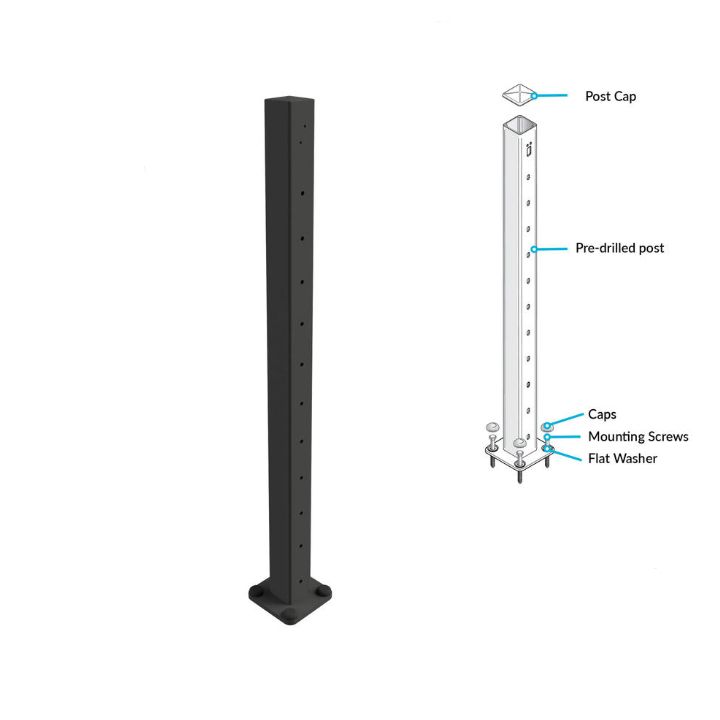 Feeney Modern Threaded Terminal Post 36" Textured Black