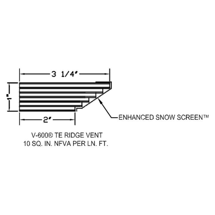 Cor-A-Vent V-600TE Enhanced Ridge Vent 1"x3-1/4"x4' 24ct Coravent